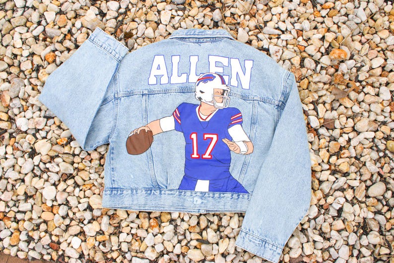 Football Denim Jacket | Handpainted | Custom - Etsy