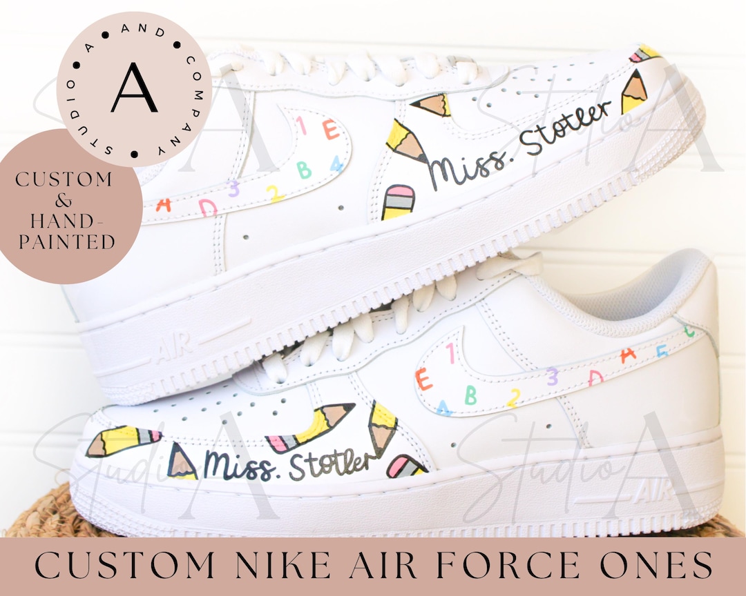 Teacher Air Force Ones | Handpainted Sneakers - Etsy