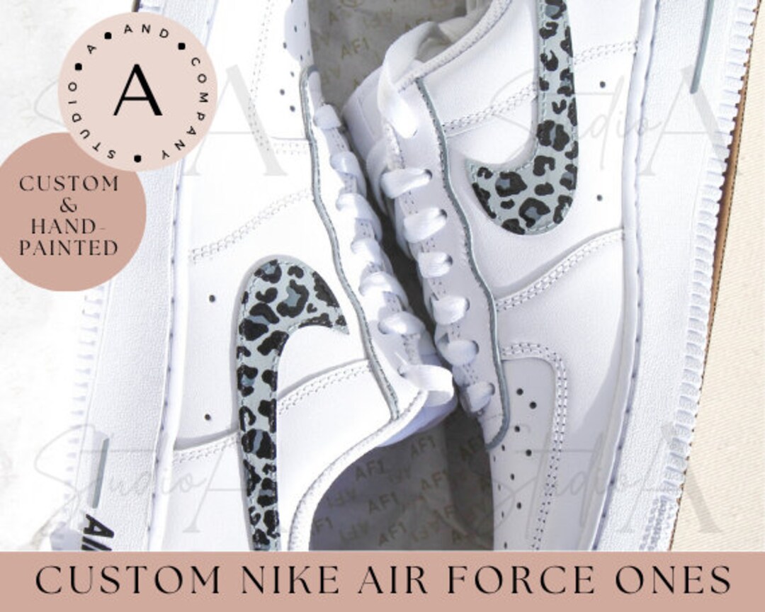 Grey Cheetah Air Force 1 Handpainted Custom - Etsy