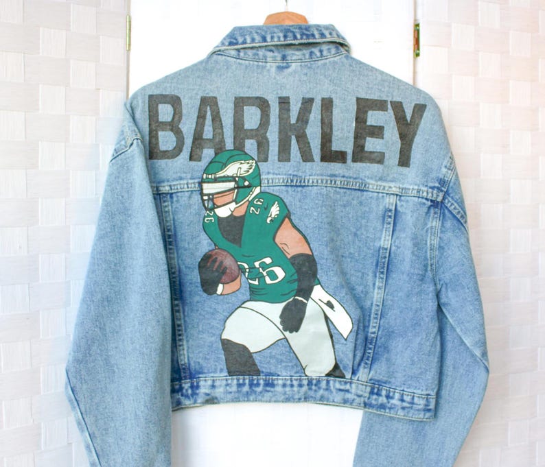 Football Denim Jacket | Handpainted | Custom - Etsy