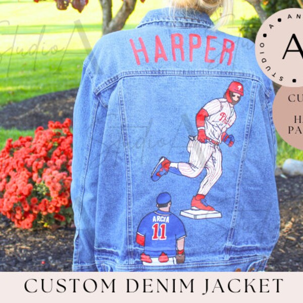 Baseball Denim Jacket - Etsy