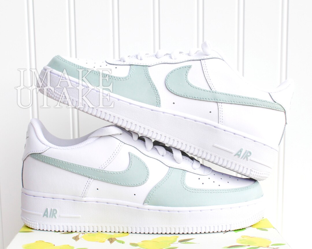 Sage Green Toe Colorblock Air Force 1, Custom Handpainted AF1, Custom ...