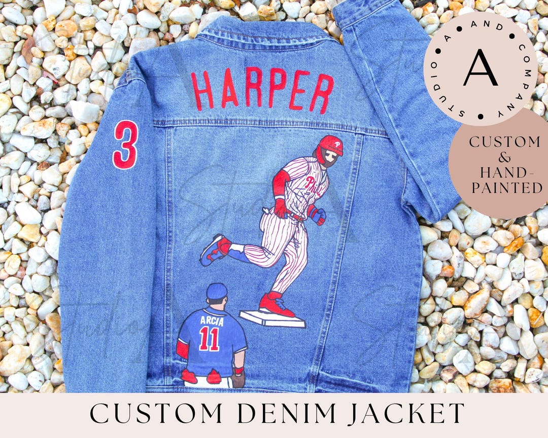 Baseball Player Denim Jacket | Handpainted | Custom - Etsy