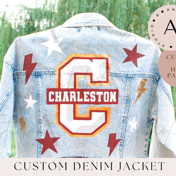 College Jean Jacket - Etsy