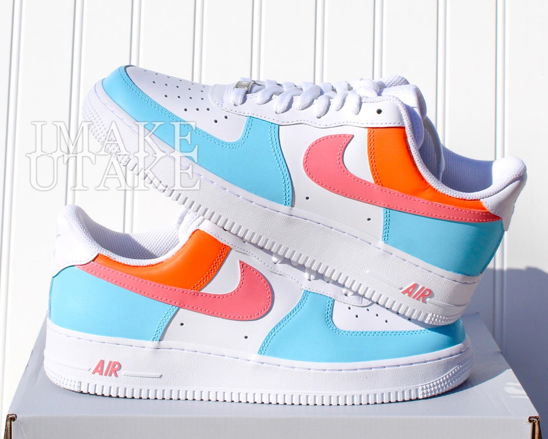 Tropical Colorblock Air Force 1 Custom Handpainted Air Force - Etsy