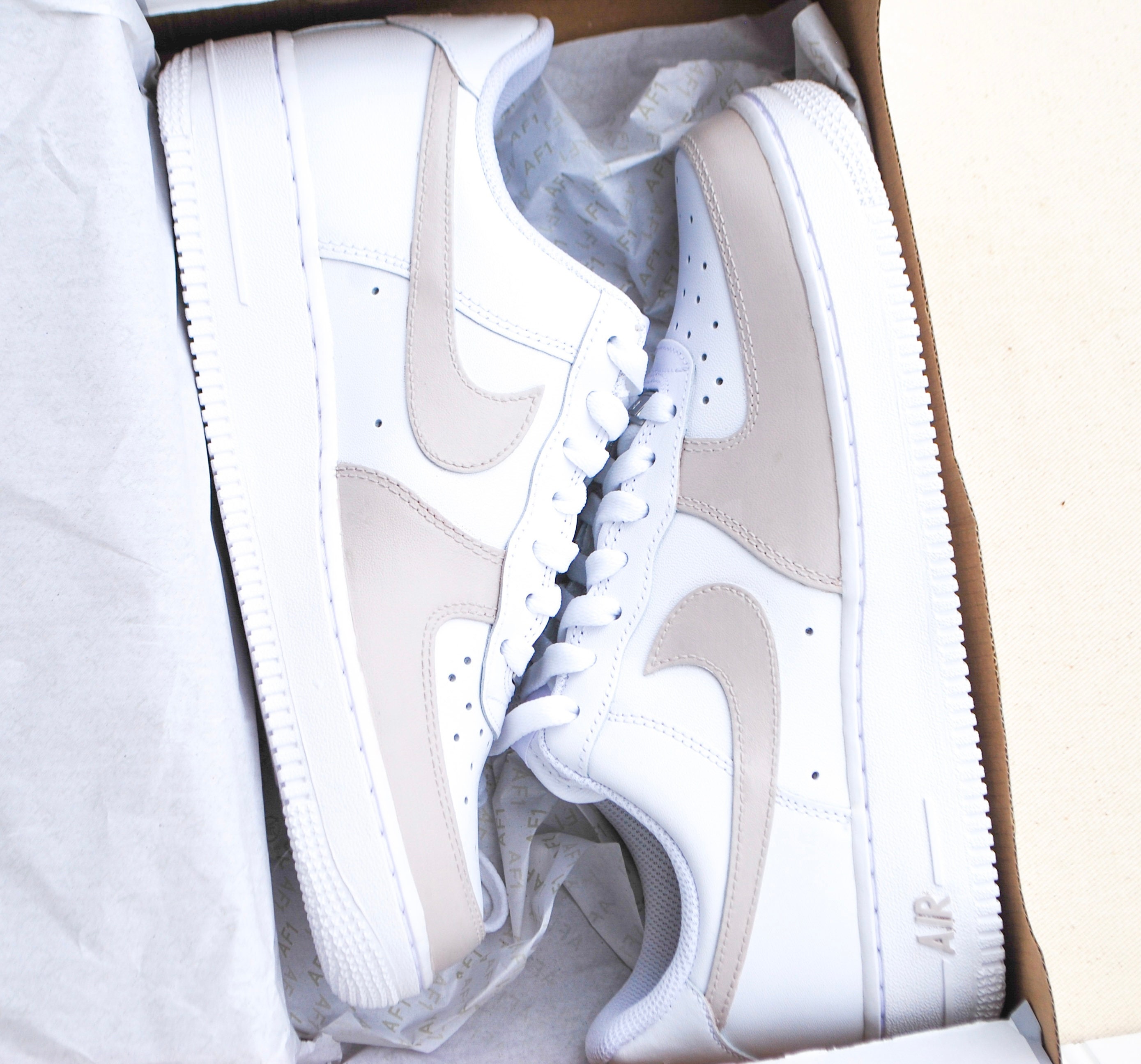 Tan Toe Colorblock Air Force 1 Custom Handpainted AF1 Custom - Etsy