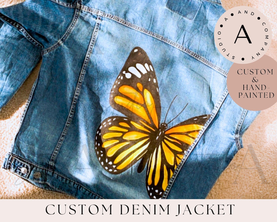 Butterfly Denim Jacket | Handpainted | Custom - Etsy