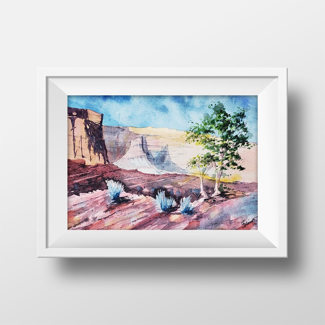 Castle Rock Watercolor Wall Art - Castle Rock Painting - Nature ...
