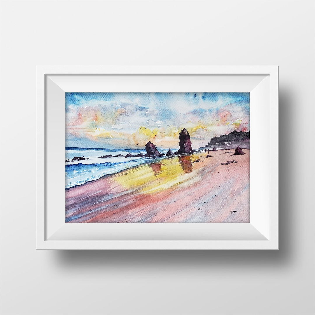 Port Macquarie Australia Beach Watercolor Art Print, Australia Wall Art ...
