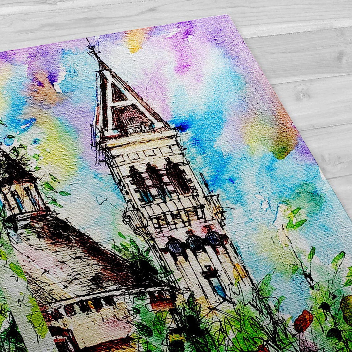 Utah State University Old Main Watercolor USU Old Main USU - Etsy
