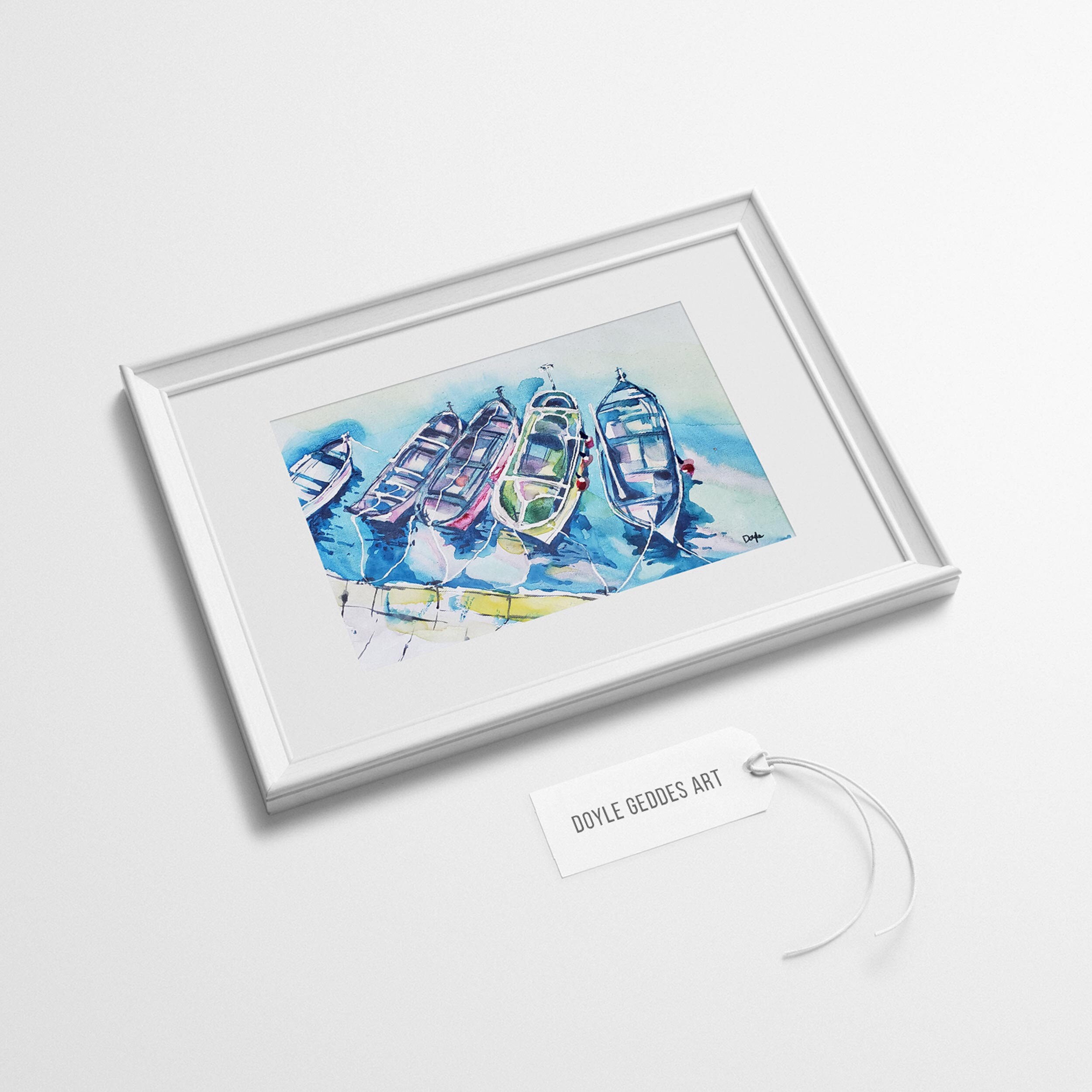 Boats Afloat Watercolor Art Print - Boats Painting - Watercolor Wall ...