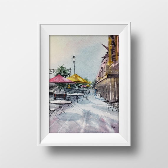 Logan Utah Center Street Watercolor Art Print Logan Utah Art | Etsy