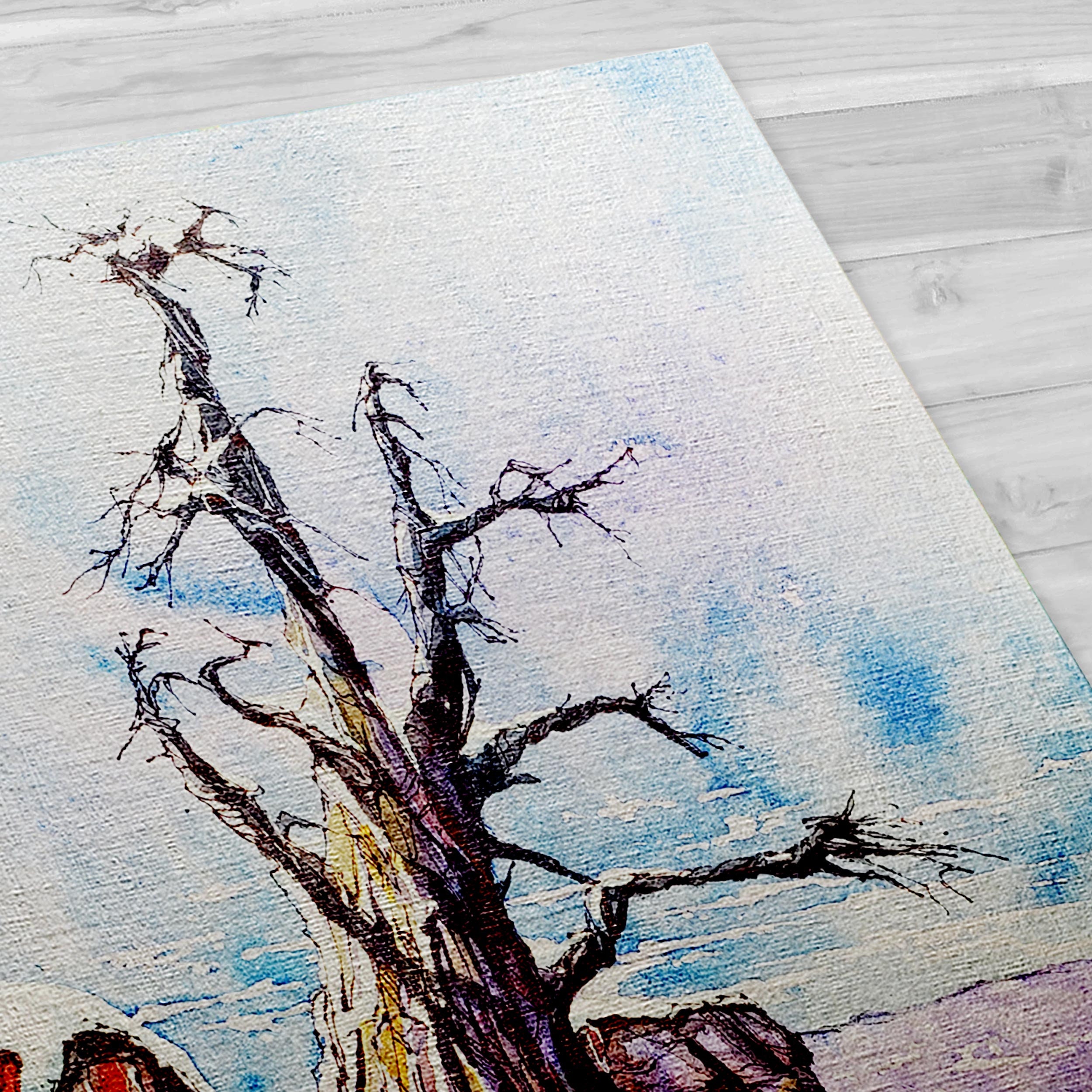 Juniper Tree Watercolor Art Print Spring at Old Juniper - Etsy