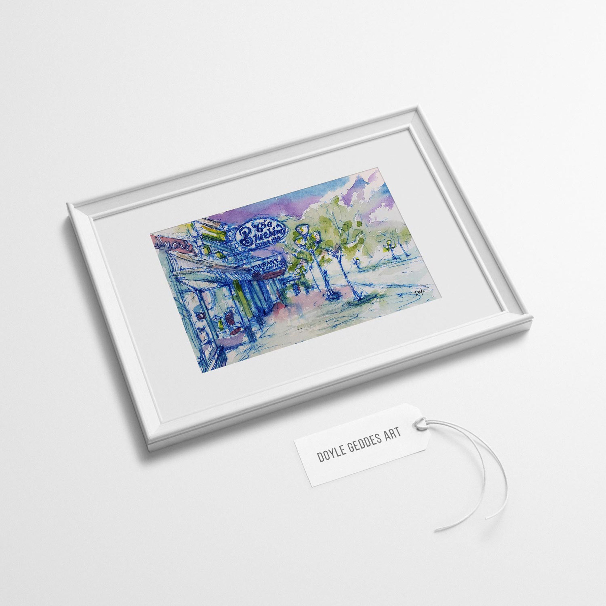 Bluebird Restaurant Logan Utah Watercolor Art Print - Etsy Denmark