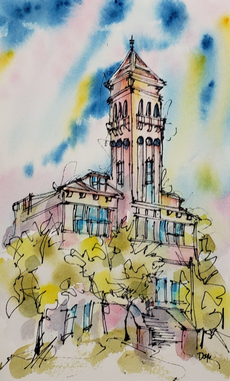 Utah State University Old Main Art USU Art Prints Utah - Etsy