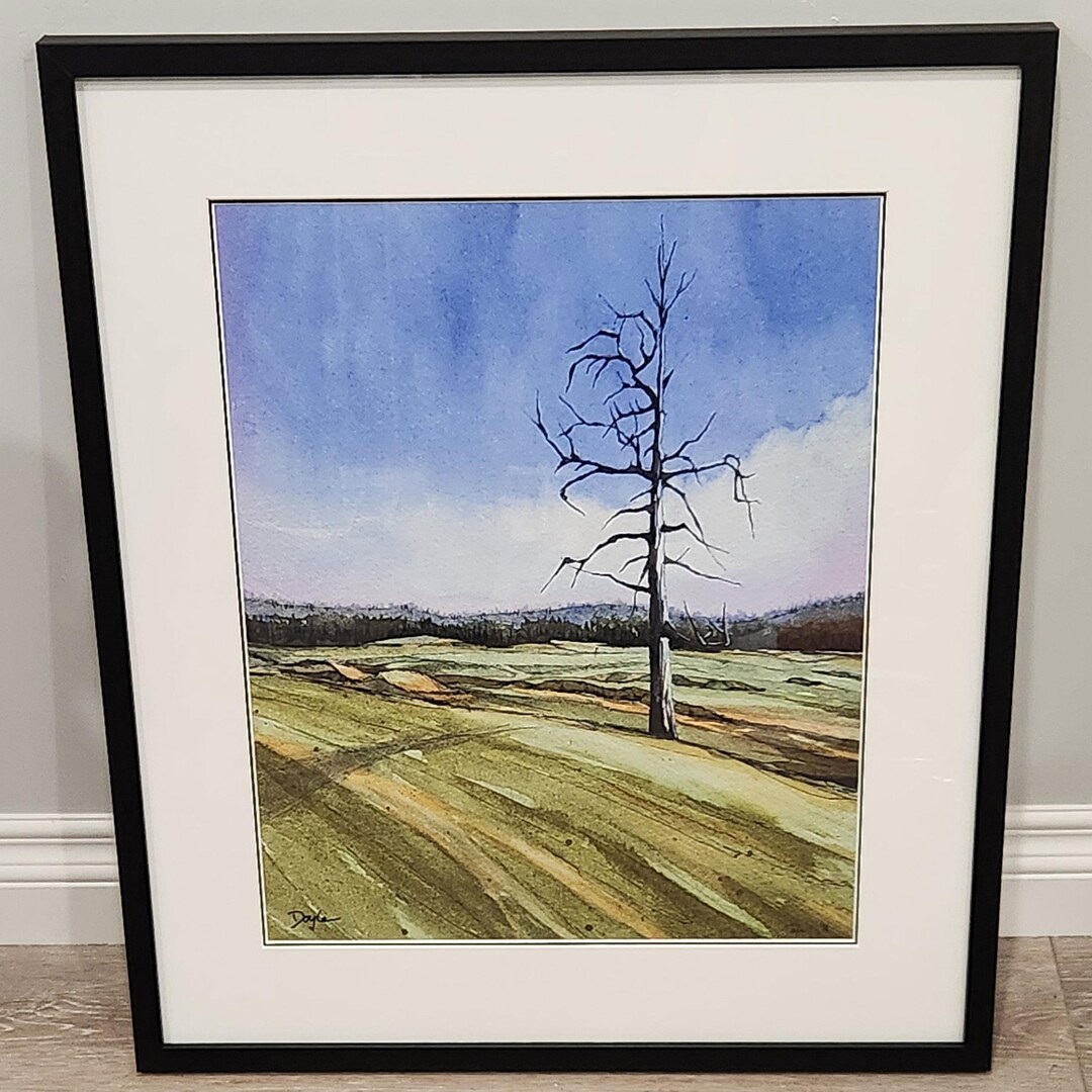Framed Bandon Dunes Ghost Tree Giclee Watercolor Painting, Old ...