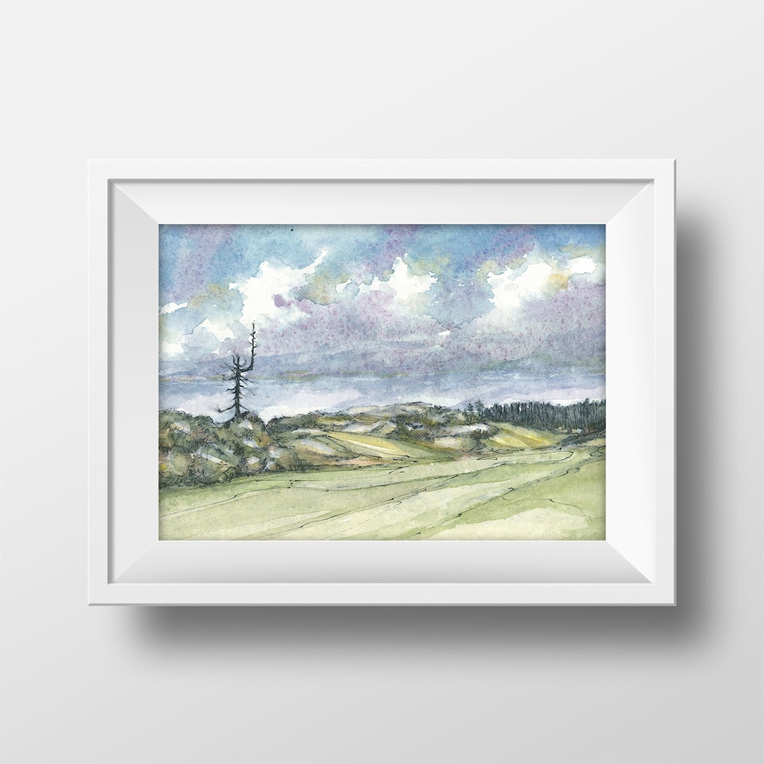 Ghost Tree at Old Macdonald Bandon Dunes Golf Course Watercolor Art ...