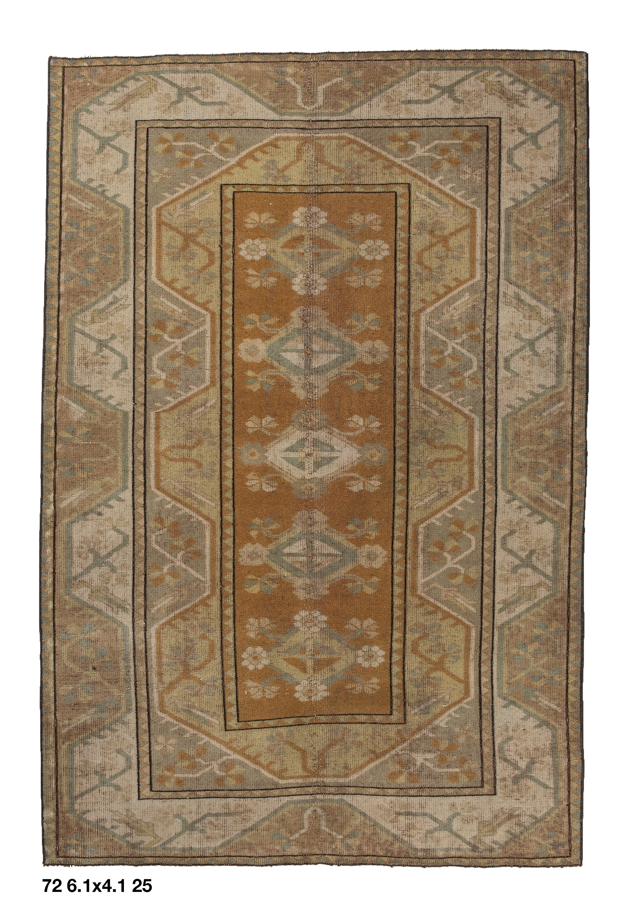 Vintage Rug 4'1 X 6'1 Ft. Orange Rug, Turkish Rug, Handmade Rug, Wool ...