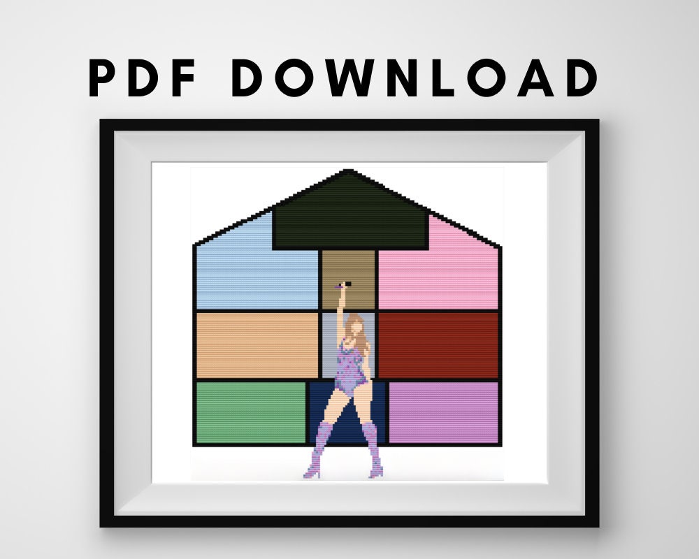 Taylor Swift Lover House Eras Tour Cross Stitch Pattern Needlepoint ...