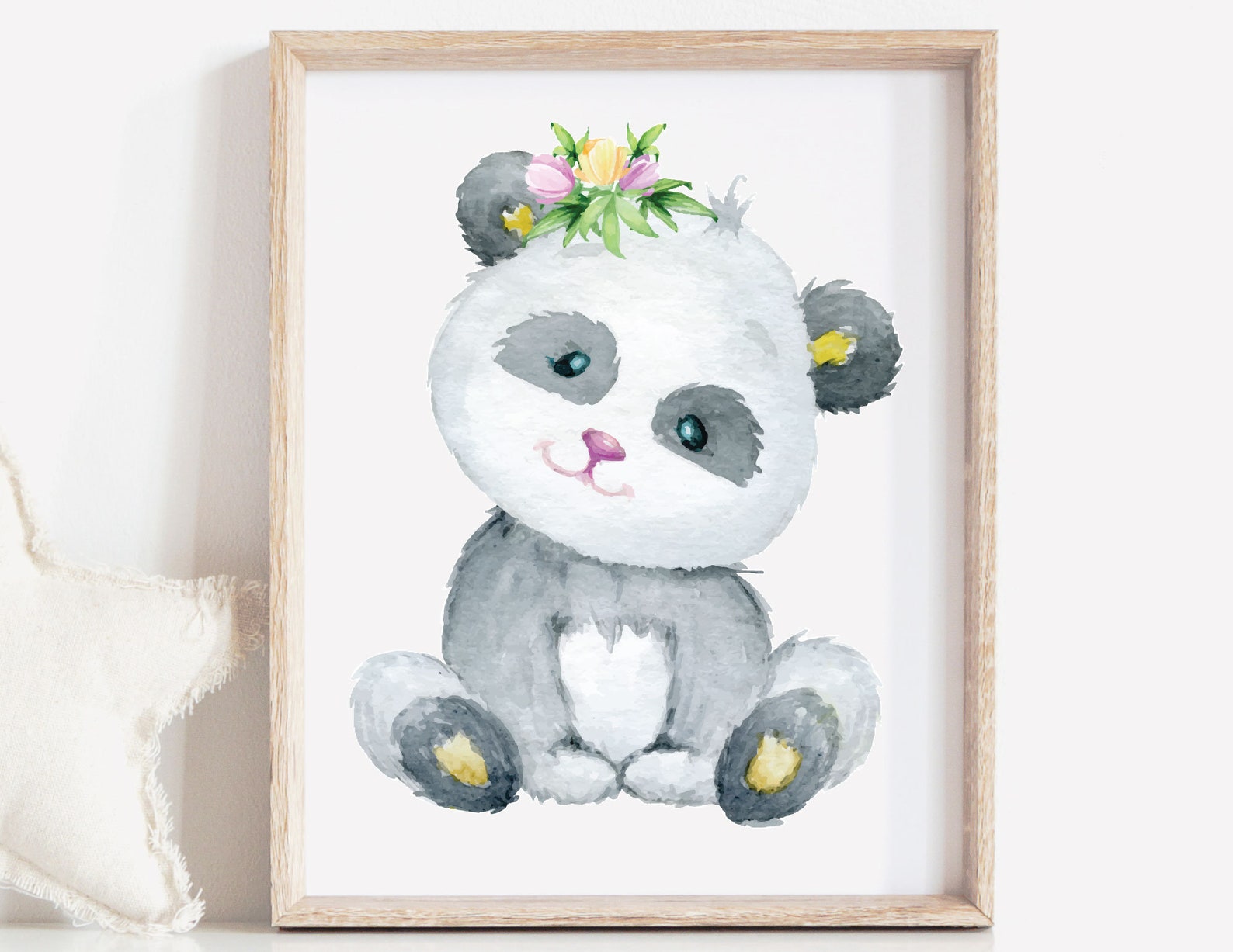 Panda Nursery Wall Art Set of 3 Panda Art Prints Animal - Etsy