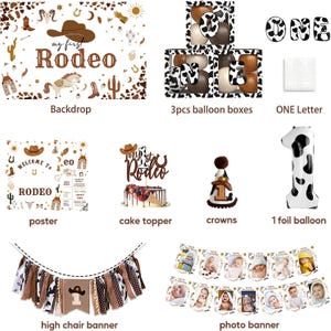 My First Rodeo Birthday Decoration, Western Cowboy 1st Birthday ...