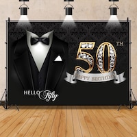 50th Birthday Backdrop Custom, Cheers to 50 Years Backdrop, 50 and ...