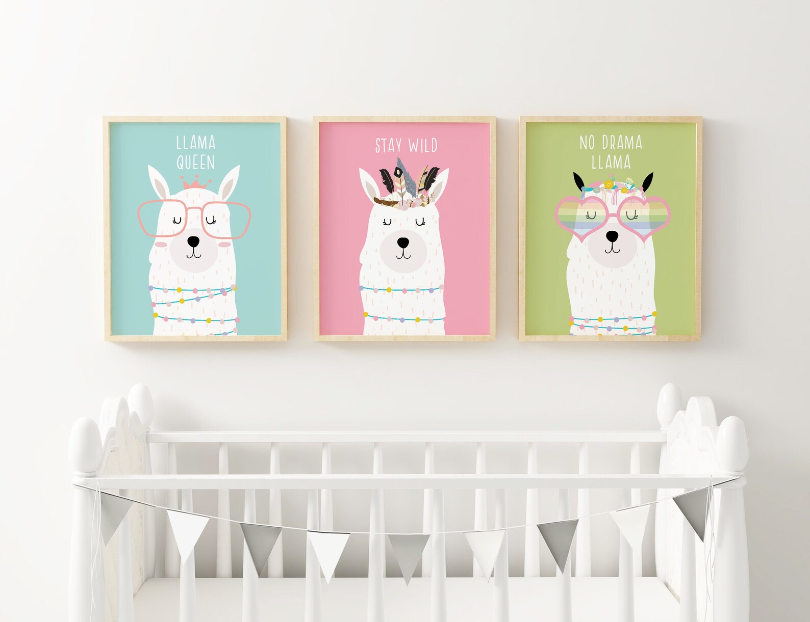 Llama Nursery Wall Art Set of 3 Llama Art Prints Cactus Nursery Wall ...