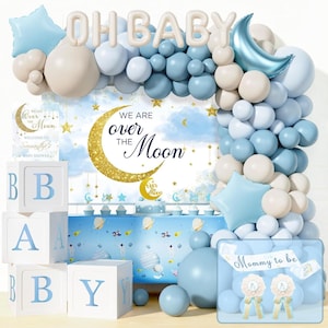 Over the Moon Baby Shower Decorations, Baby Box With Letters, We Are ...