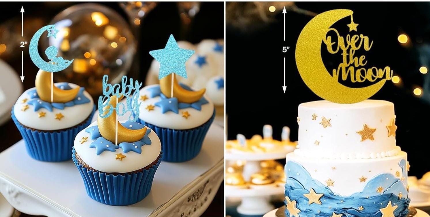 Over the Moon Baby Shower Decorations, Baby Box With Letters, We Are ...