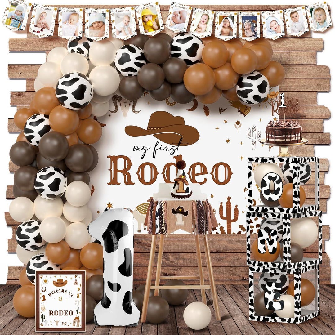 My First Rodeo Birthday Decoration, Western Cowboy 1st Birthday ...