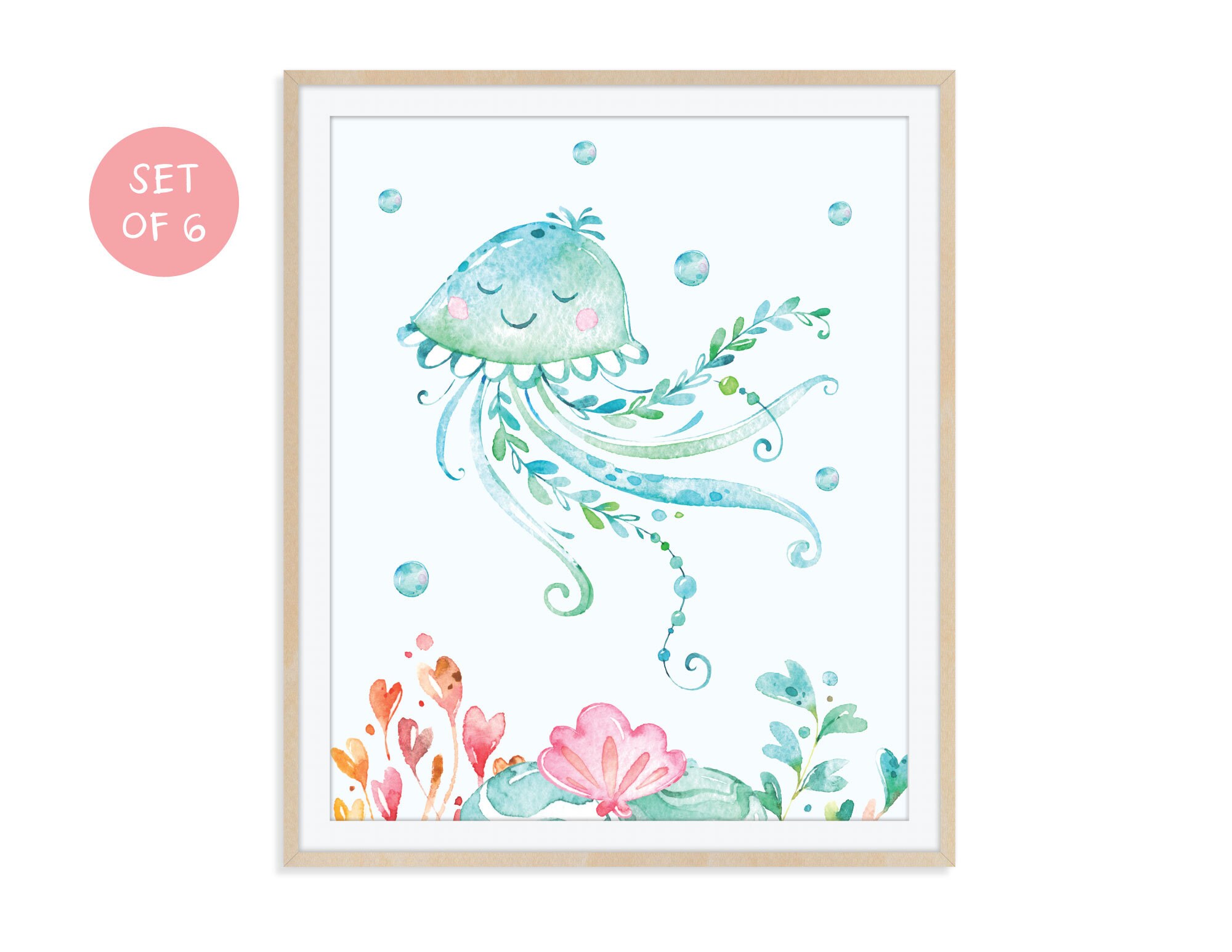 Mermaid Nursery Wall Art Set of 6 Mermaid Wall Art Girl Room - Etsy