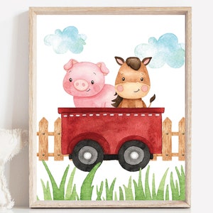 Farm Animals Nursery Wall Art Set of 3 Farm Nursery Prints Farm Baby ...