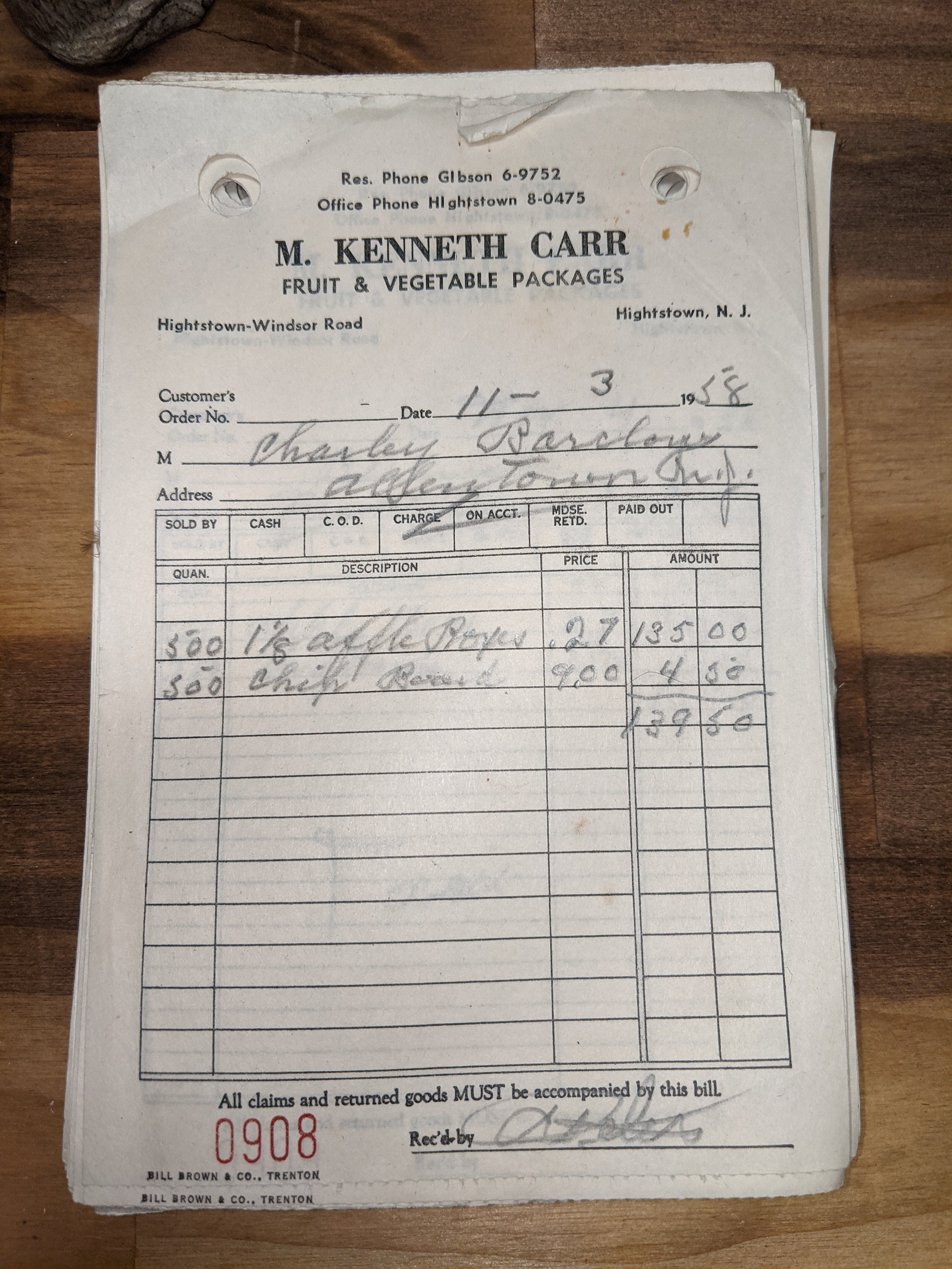 100 Vintage Bill, Receipt Sheets; 1950 - 60s Handwritten, Junk Journal ...