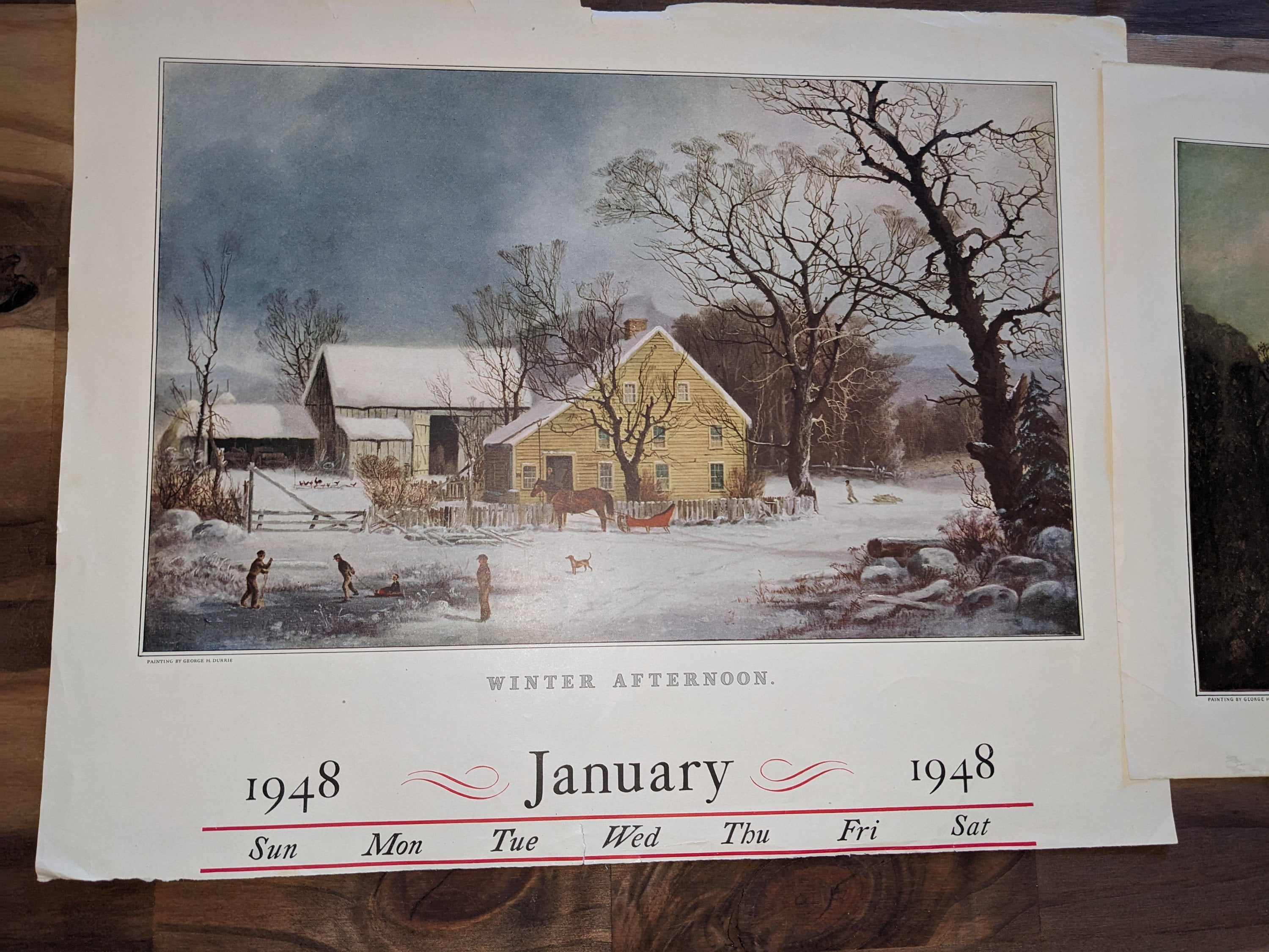 Choice of 1940s the Travelers Calendar Print Great for Framed Wall Art ...