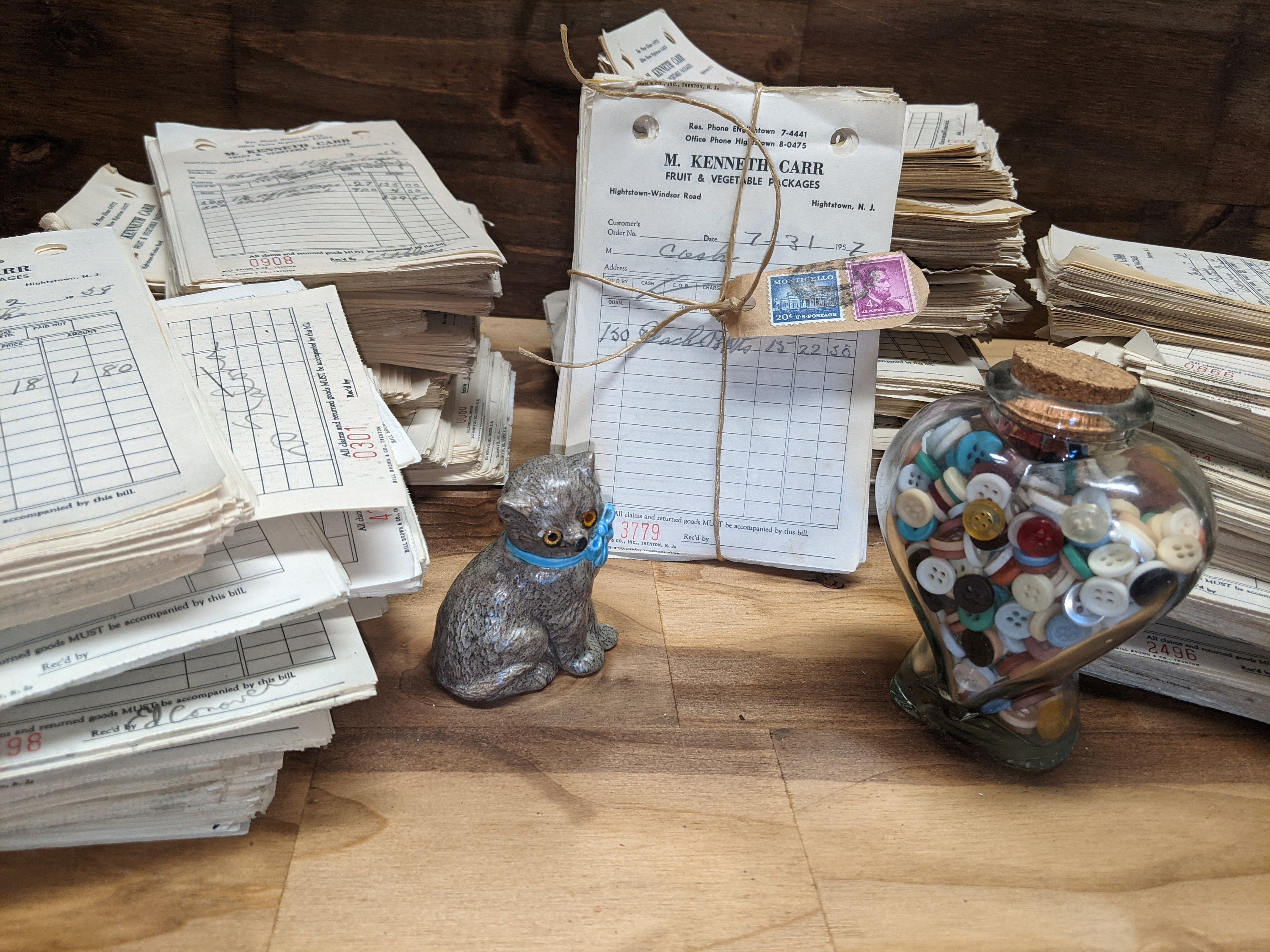 100 Vintage Bill, Receipt Sheets; 1950 - 60s Handwritten, Junk Journal ...