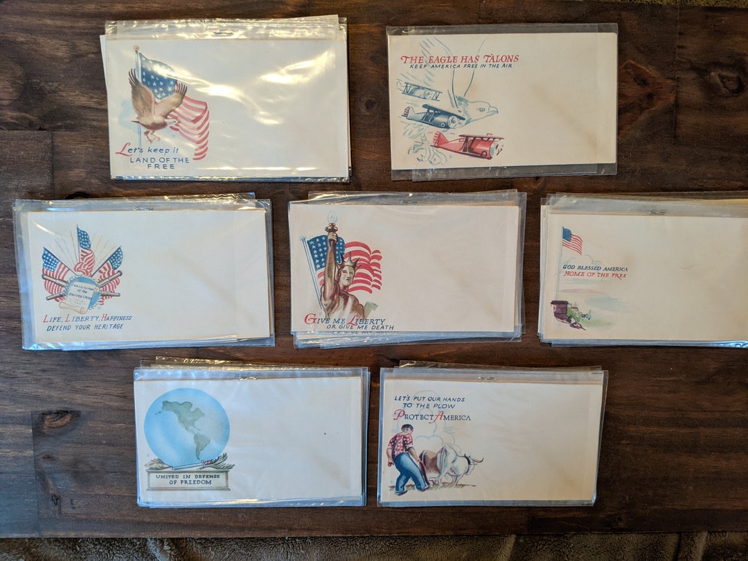 Choice of 1940s WWII Sealed Unused Patriotic Envelopes Paper, Ephemera ...