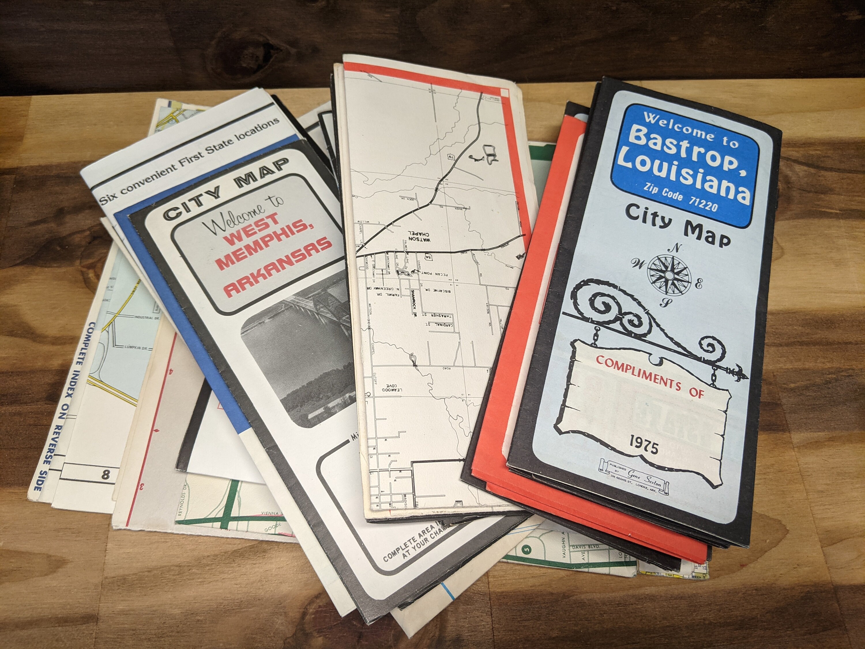 Six Vintage Random Road Maps Paper, Ephemera, Junk Journal ...