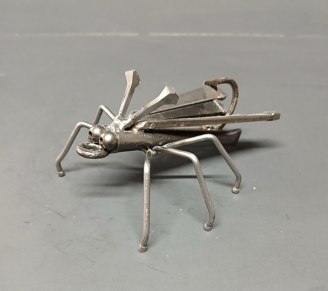 Handmade Industrial Steampunk Fish Hook Insect Sculpture, Unique ...