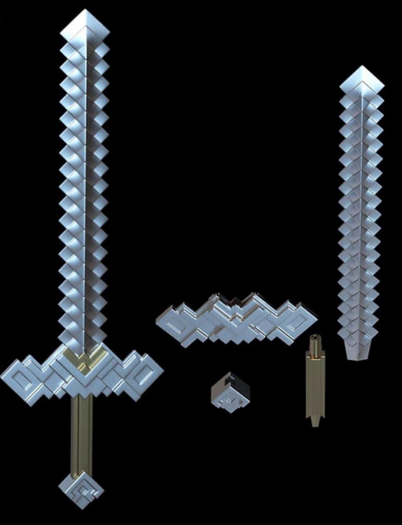 3D Printed Minecraft Sword - Etsy