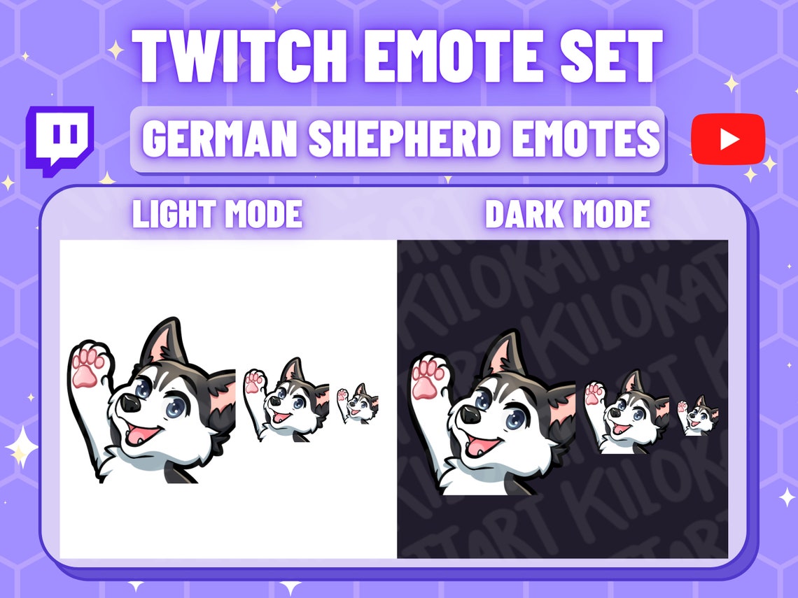 Cute Husky Emote Set Furry Style Kawaii Wolf Twitch Discord Animal ...