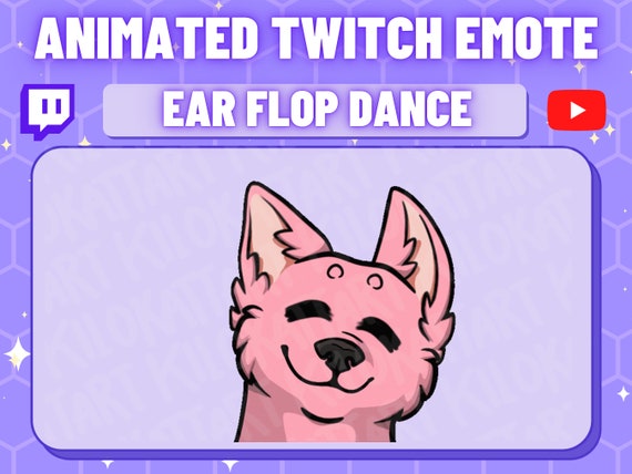Animated Pink Dog Ear Flop Emote Kawaii Twitch Discord - Etsy