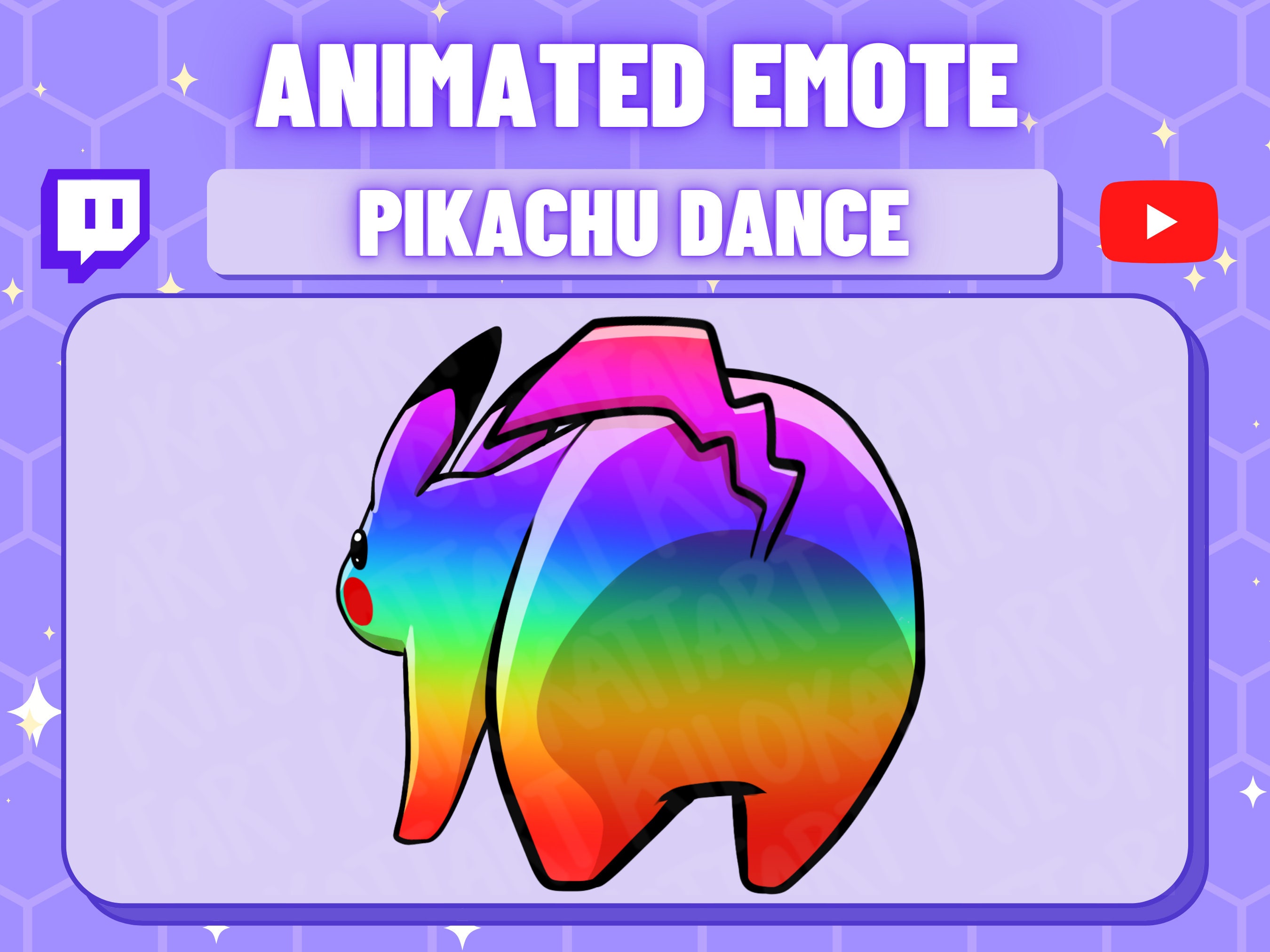 Animated Pikachu Rave Dance Emote - Kawaii - Twitch - Discord - Stream ...