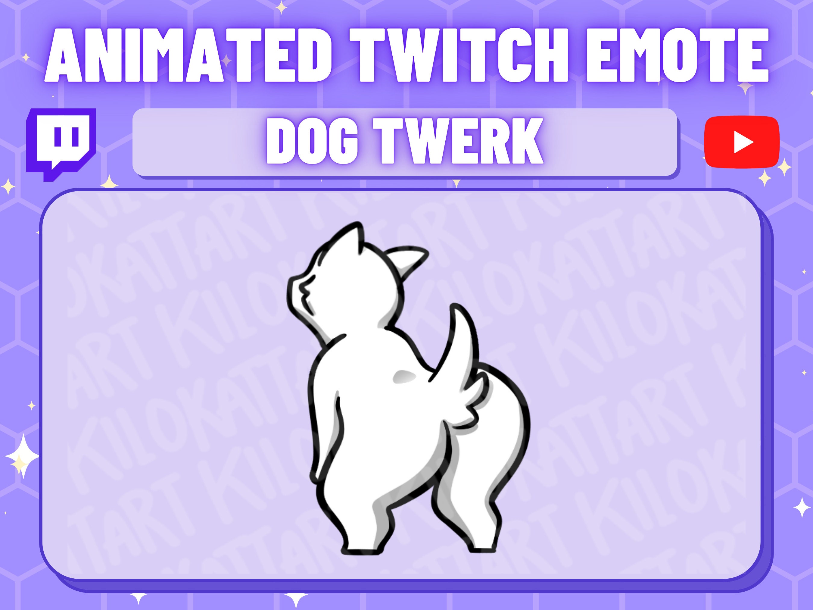 Animated Dog Twerk Emote Kawaii Twitch Discord Stream Fantasy Gaming ...