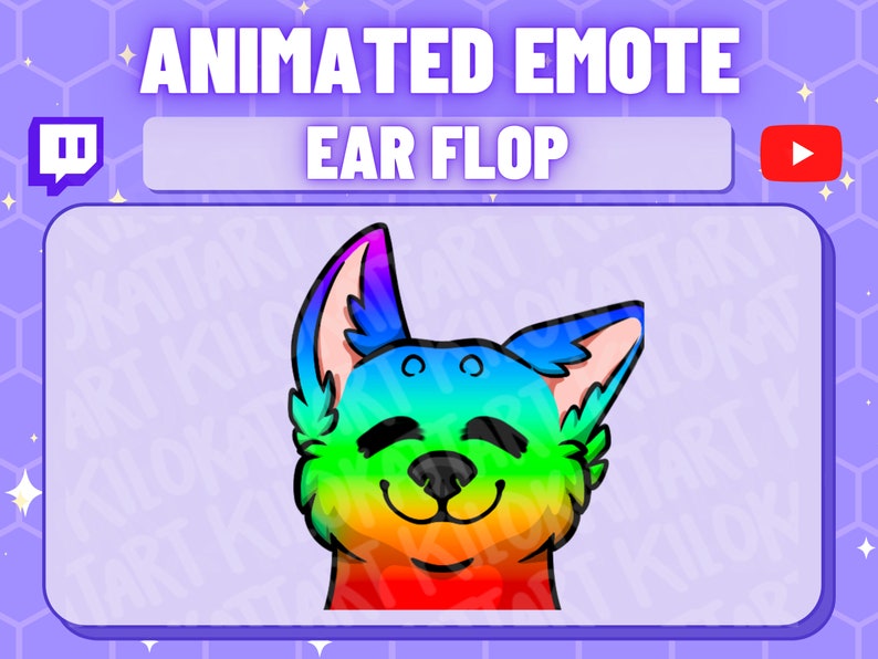 Animated RAVE Ear Flop Emote - Kawaii - Twitch - Discord - Stream ...