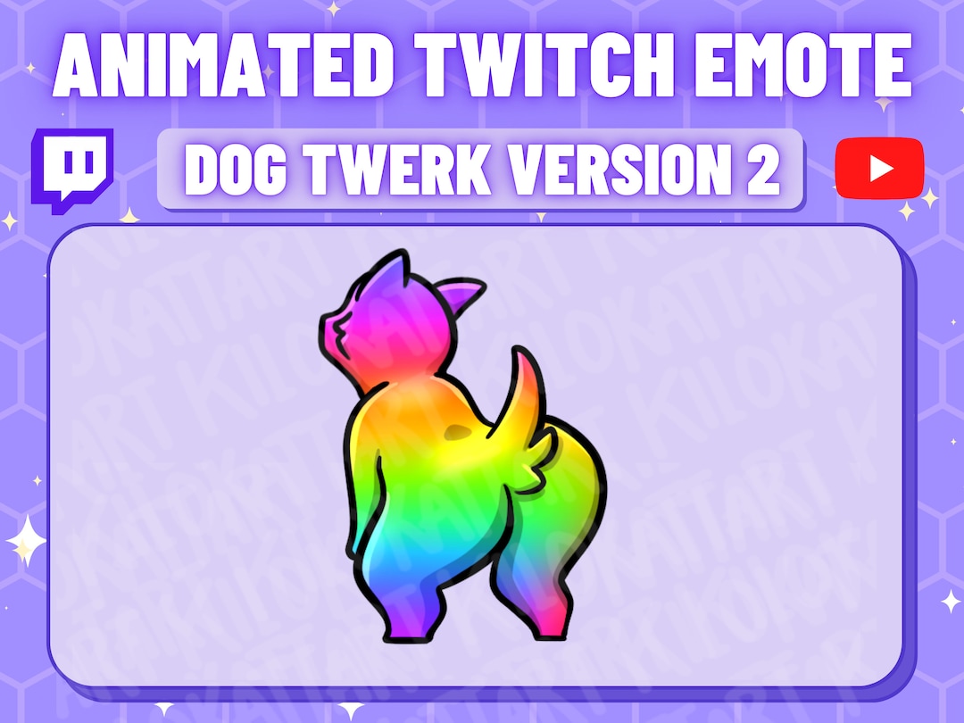 Animated Rave Dog Twerk Emote - Kawaii - Twitch - Discord - Stream - Gaming - Cute - Wolf ...