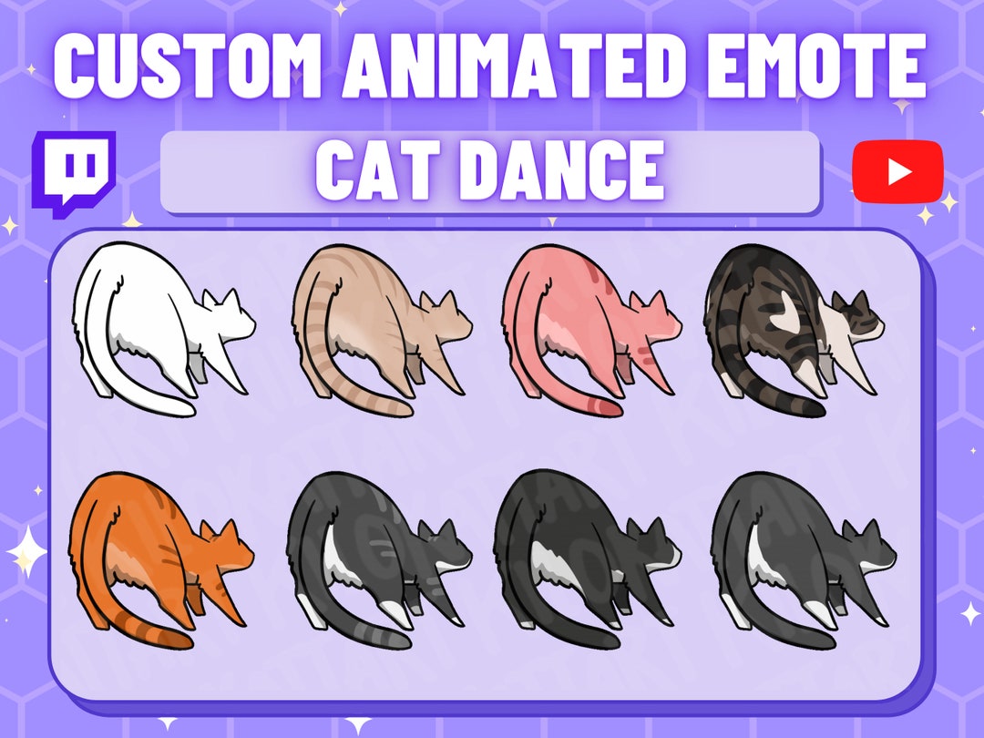 Custom Animated Cat Dance Emote - Twitch - Discord - Stream - Kawaii ...