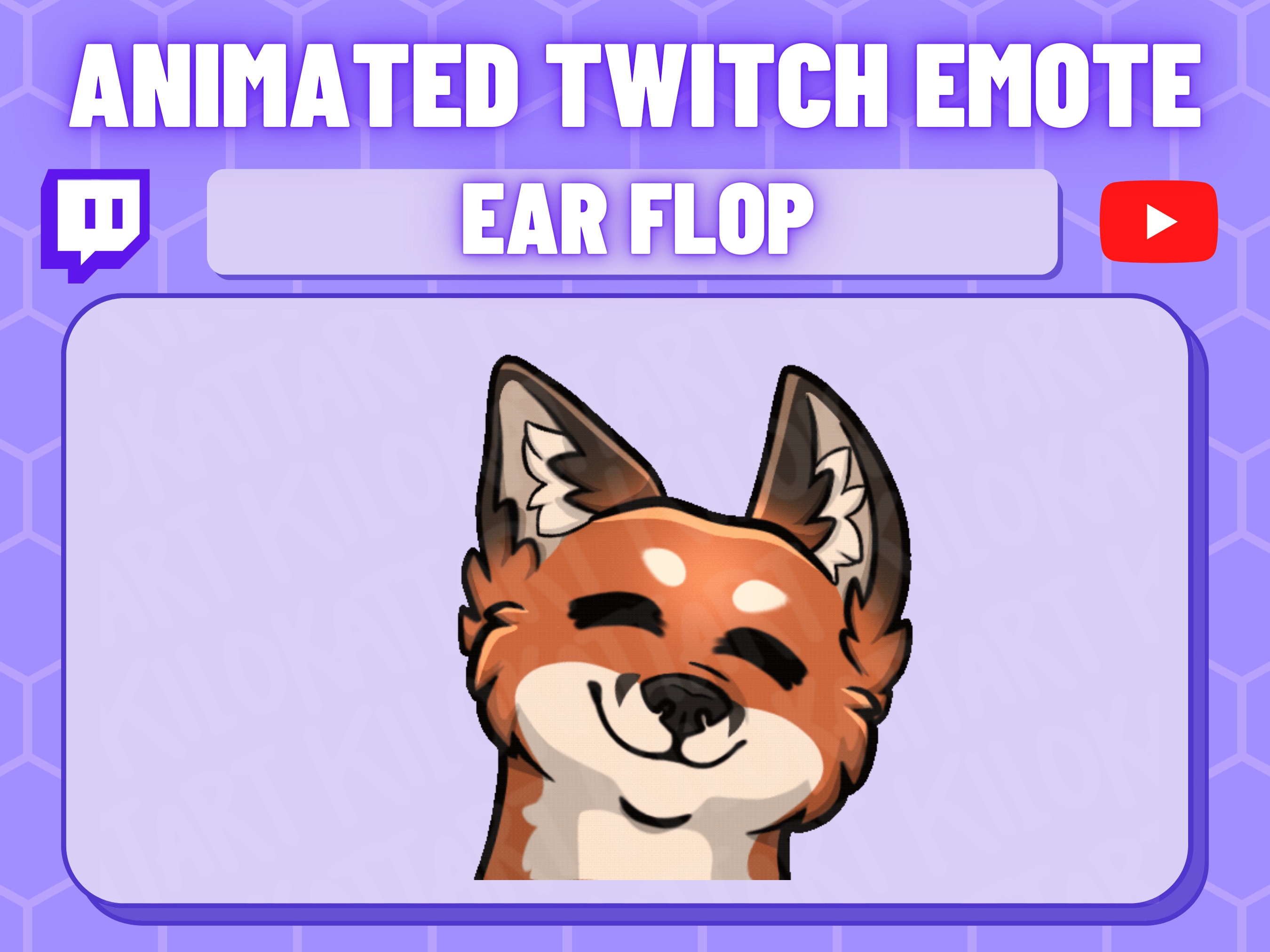 Animated Fox Ear Flop Emote Kawaii Twitch Discord Stream Fantasy Gaming ...