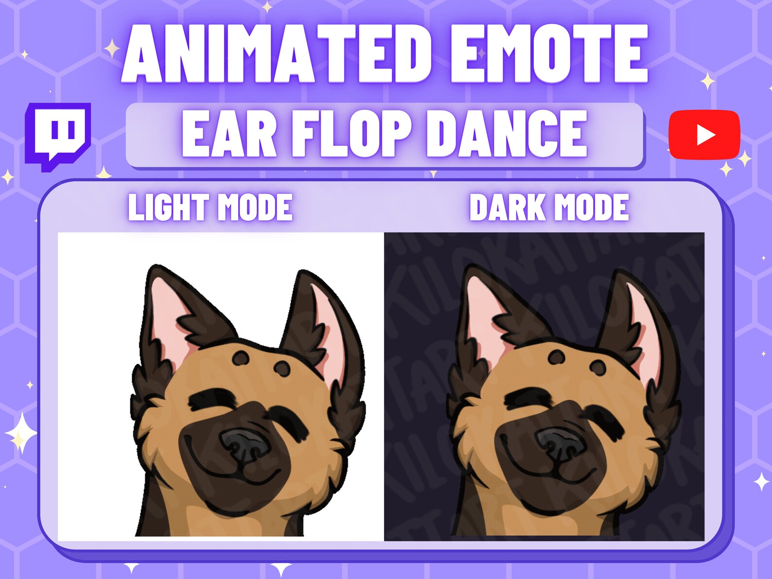 Animated German Shepherd Ear Flop Emote Kawaii Twitch - Etsy