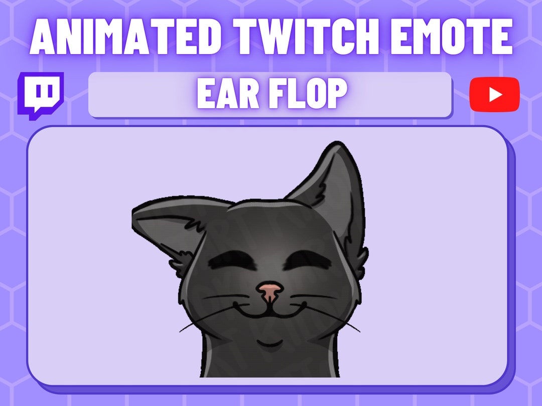 Animated Black Cat Ear Flop Dance Emote - Kawaii - Twitch - Discord ...