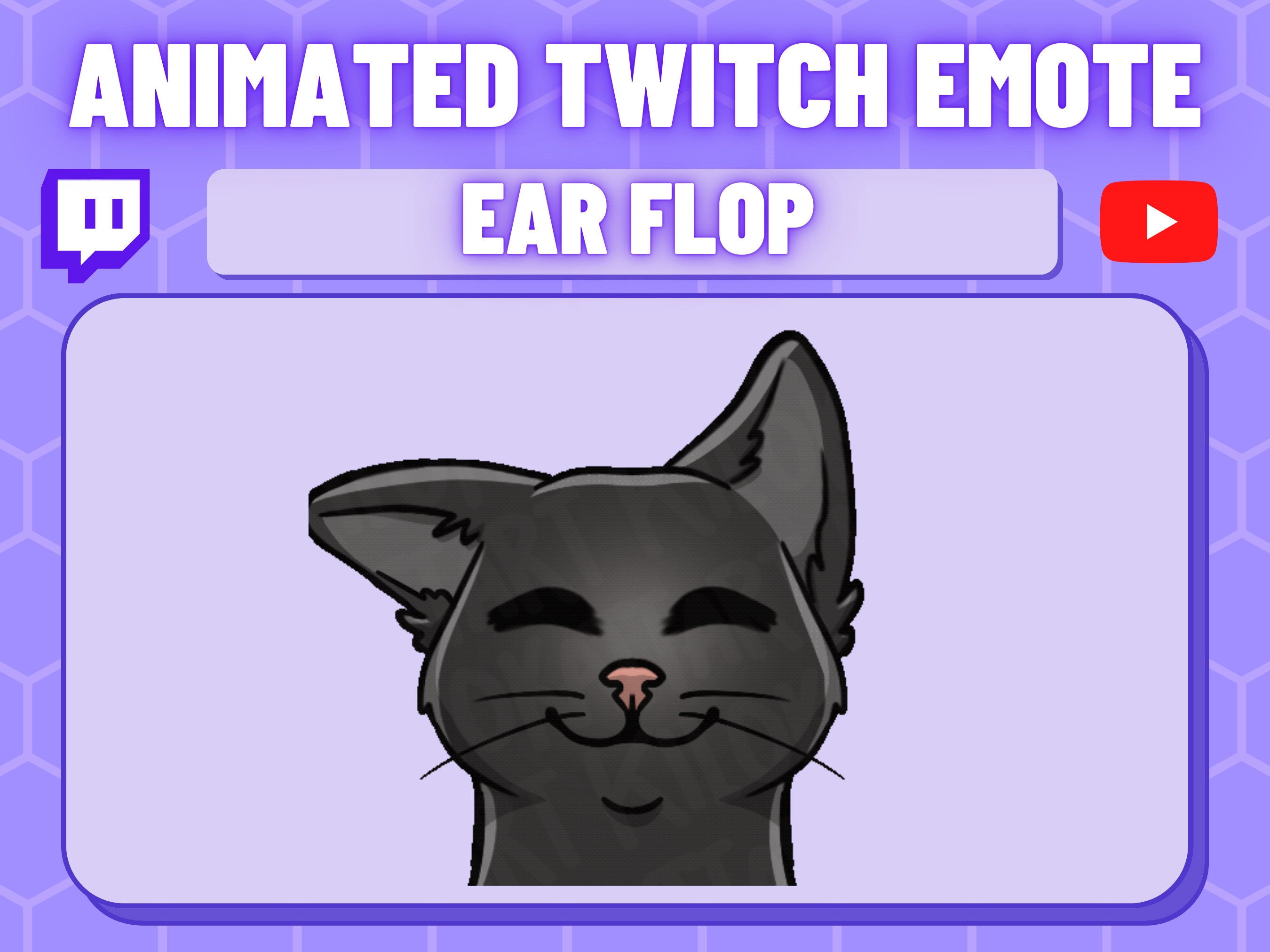 Animated Black Cat Ear Flop Dance Emote Kawaii Twitch Discord Stream ...